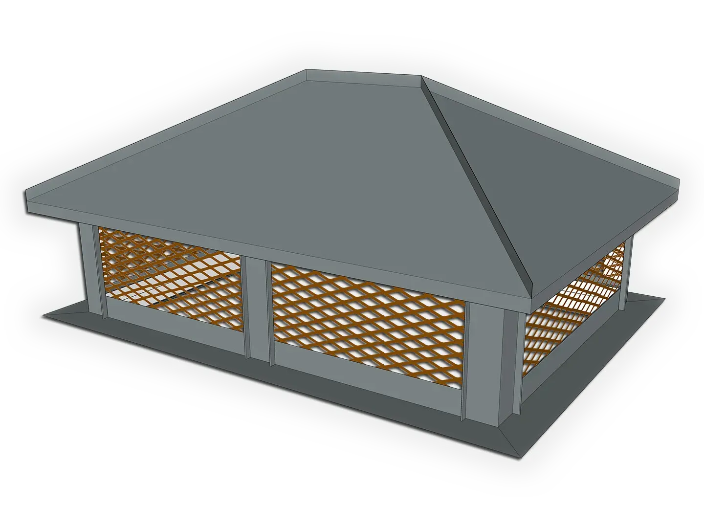 Hip and Ridge Chimney Cap - Copper & Aluminum